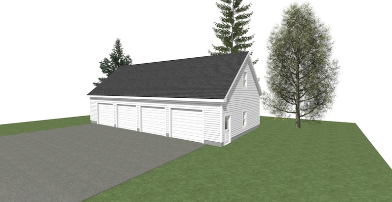 4-car Garage Plans With Studio Above (digital Download) - Etsy