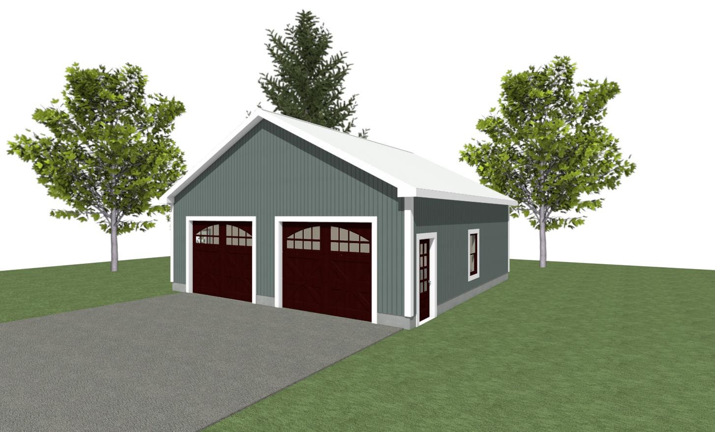 GARAGE PLAN : 30 X 32 2 Car Garage Plans 6/12 and 8/12 Pitch - Etsy