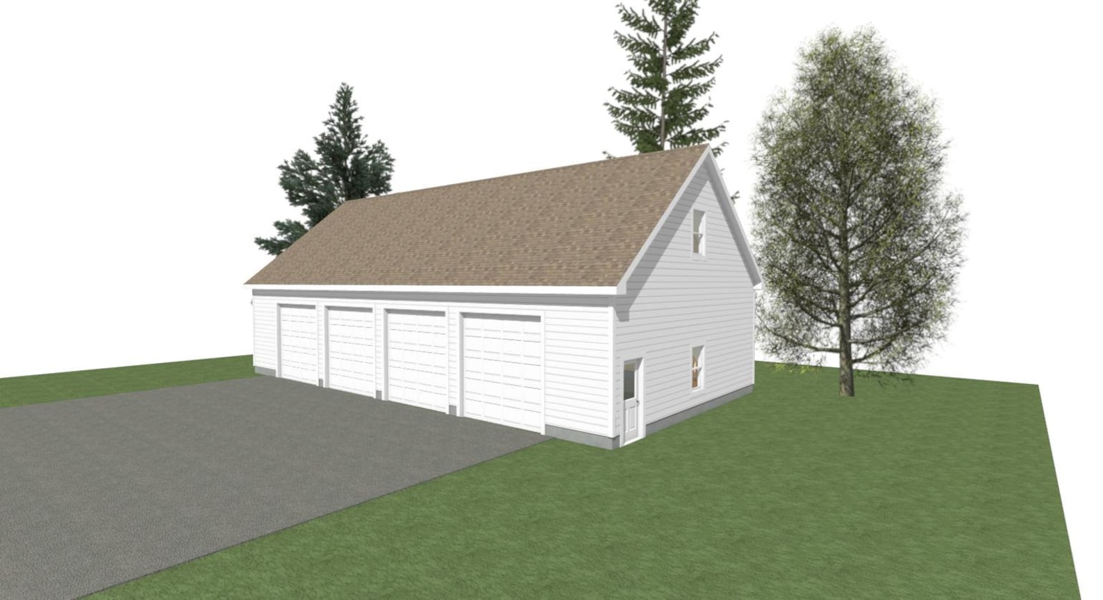 GARAGE PLANS : 60 X 30 - 4 Car Garage Plans - 12' Wall - 10/12 Pitch ...