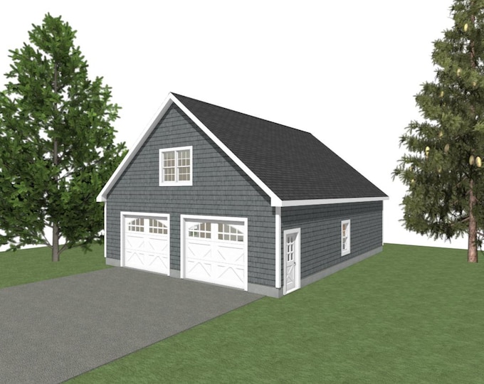 GARAGE PLAN : 28 X 36 - 2 Car Garage Plans - 10/12 Pitch - 10ft Wall ...