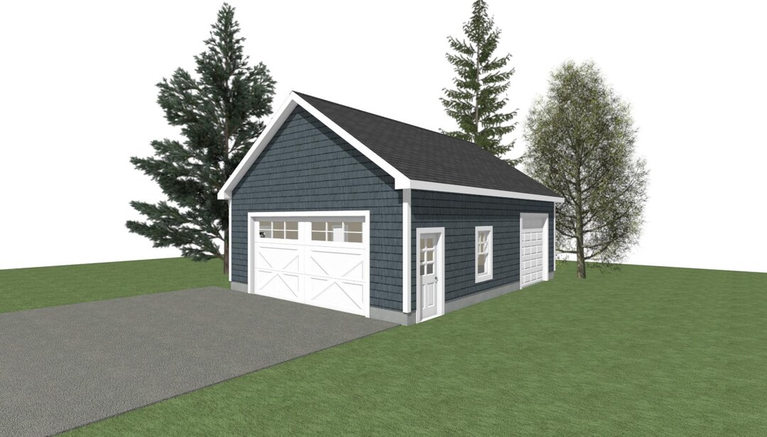 2-car Garage Plans: 24x32, 10' Wall, 8/12 Pitch (digital Download) - Etsy