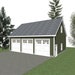 GARAGE PLANS : 36 X 40 3 Car Garage Plans 12' Wall 9/12 Pitch With ...