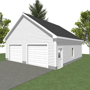 GARAGE PLANS : 30 X 30 2 Car Garage Plans 6/12 and 8/12 Pitch - Etsy