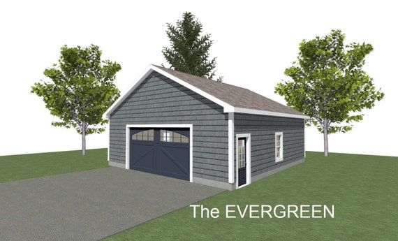 GARAGE PLANS 30 x 32 2 Car Garage Plans 1 Door 6/12 | Etsy