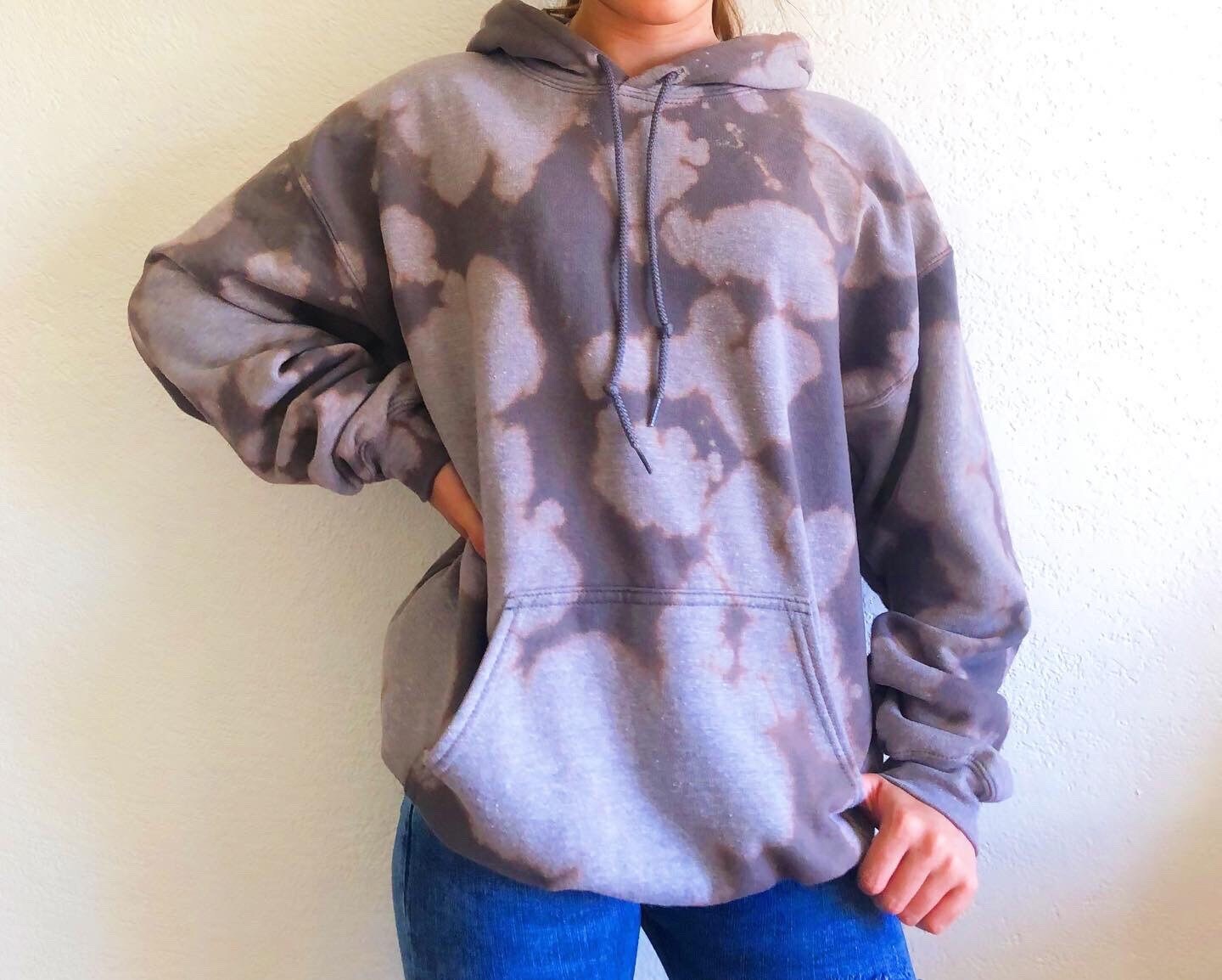 Grey Bleach Tie Dyed Sweatshirt/hoodie - Etsy