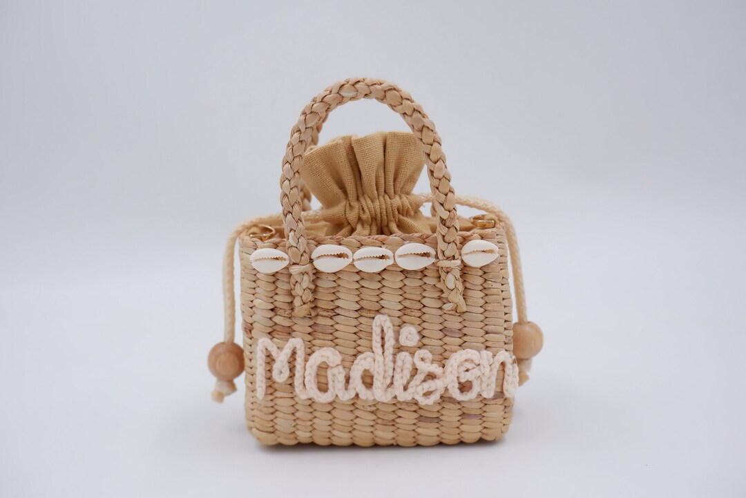Kids Purse Kids Shell Bag Straw Beach Bag Foe Girl Kids - Etsy