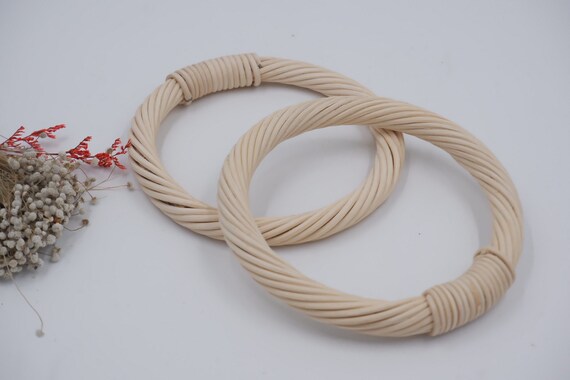 A Pair of Round Rattan Handles for Bag 12.5cm 7.5cm Rattan - Etsy