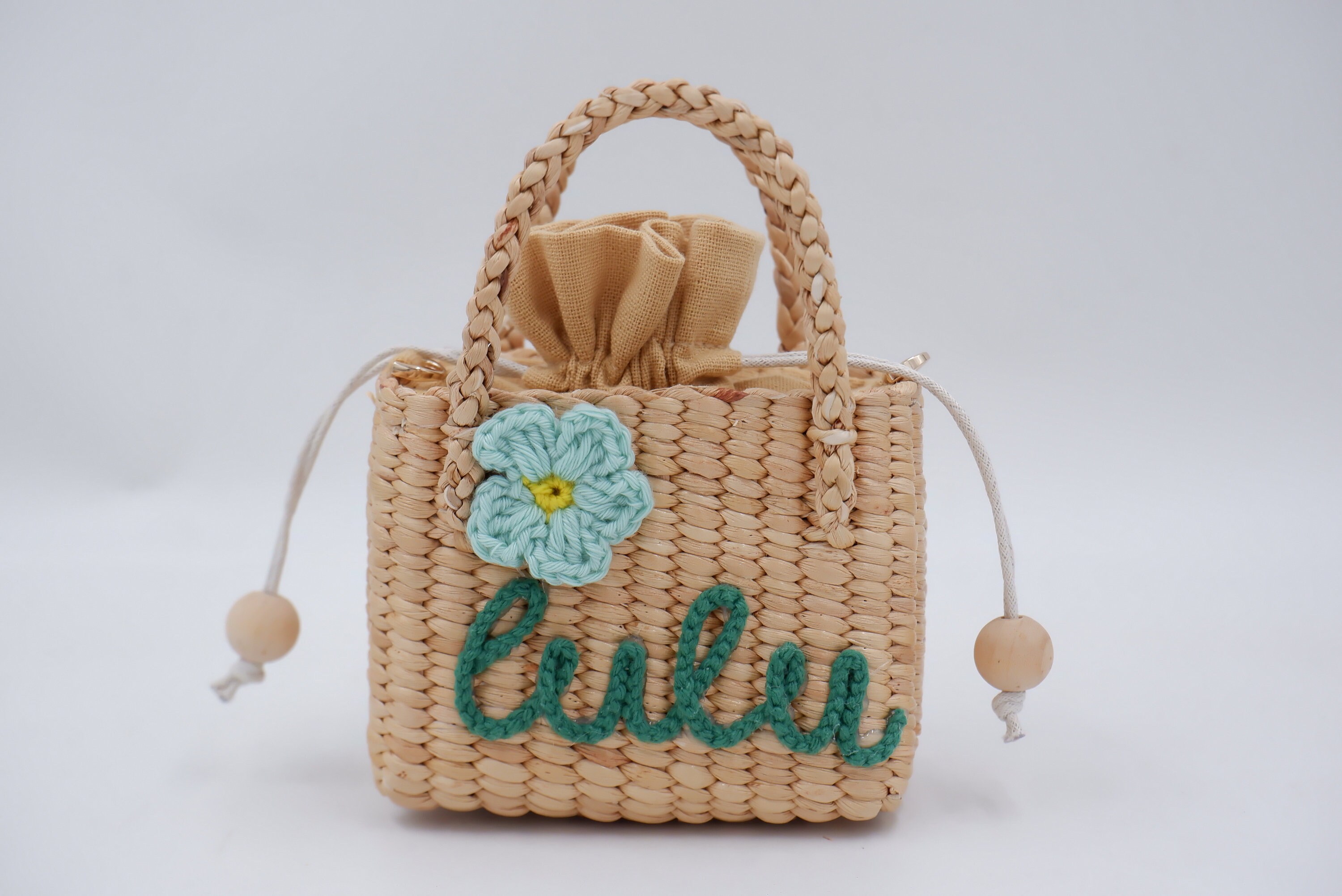 Kids Purse, Monogram Kids Bag, Girls Mini Purse, Personalized Straw Bag ...