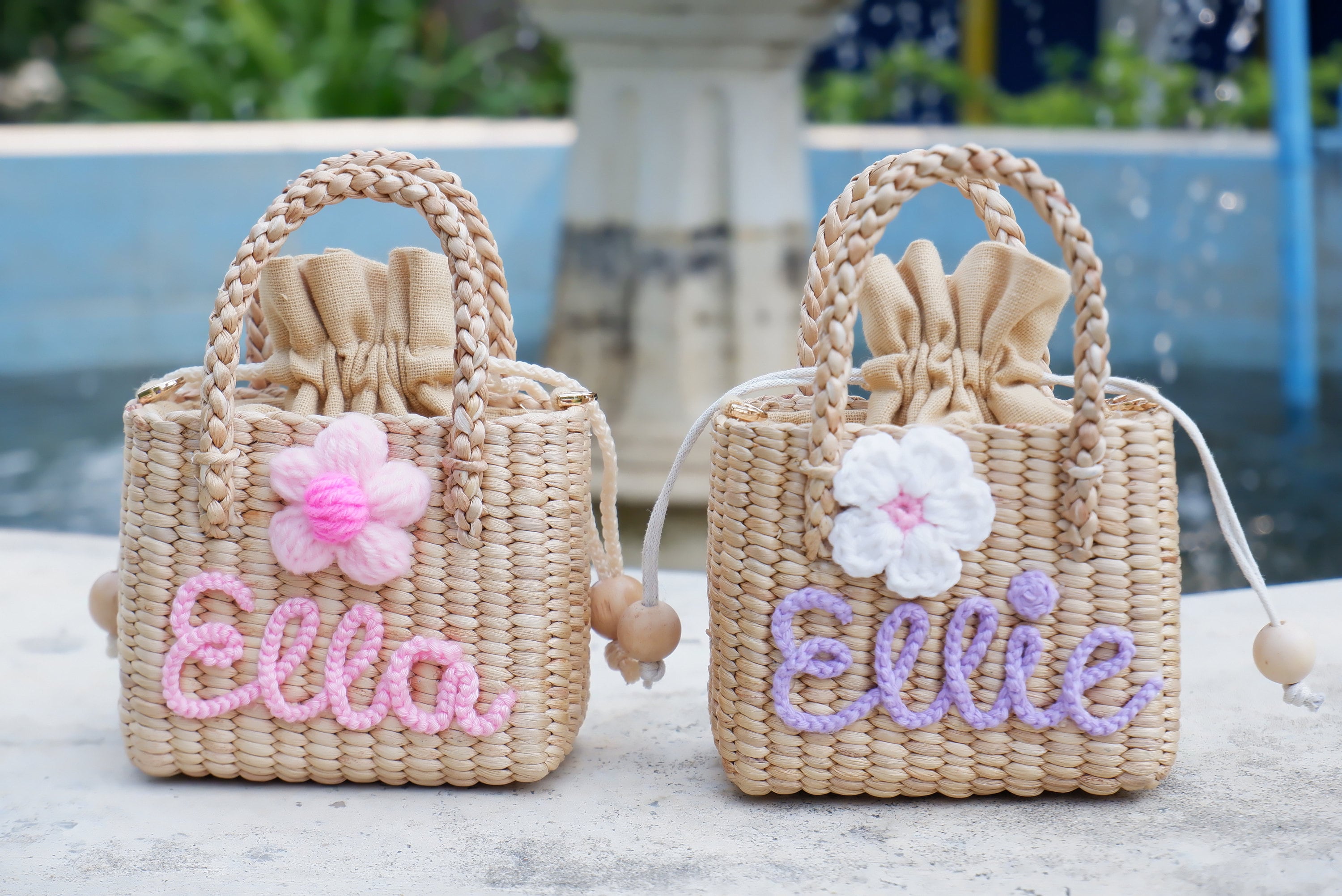 Personalized Kids Straw Purse, Embroidered Name, Girls Mini Bag - Etsy