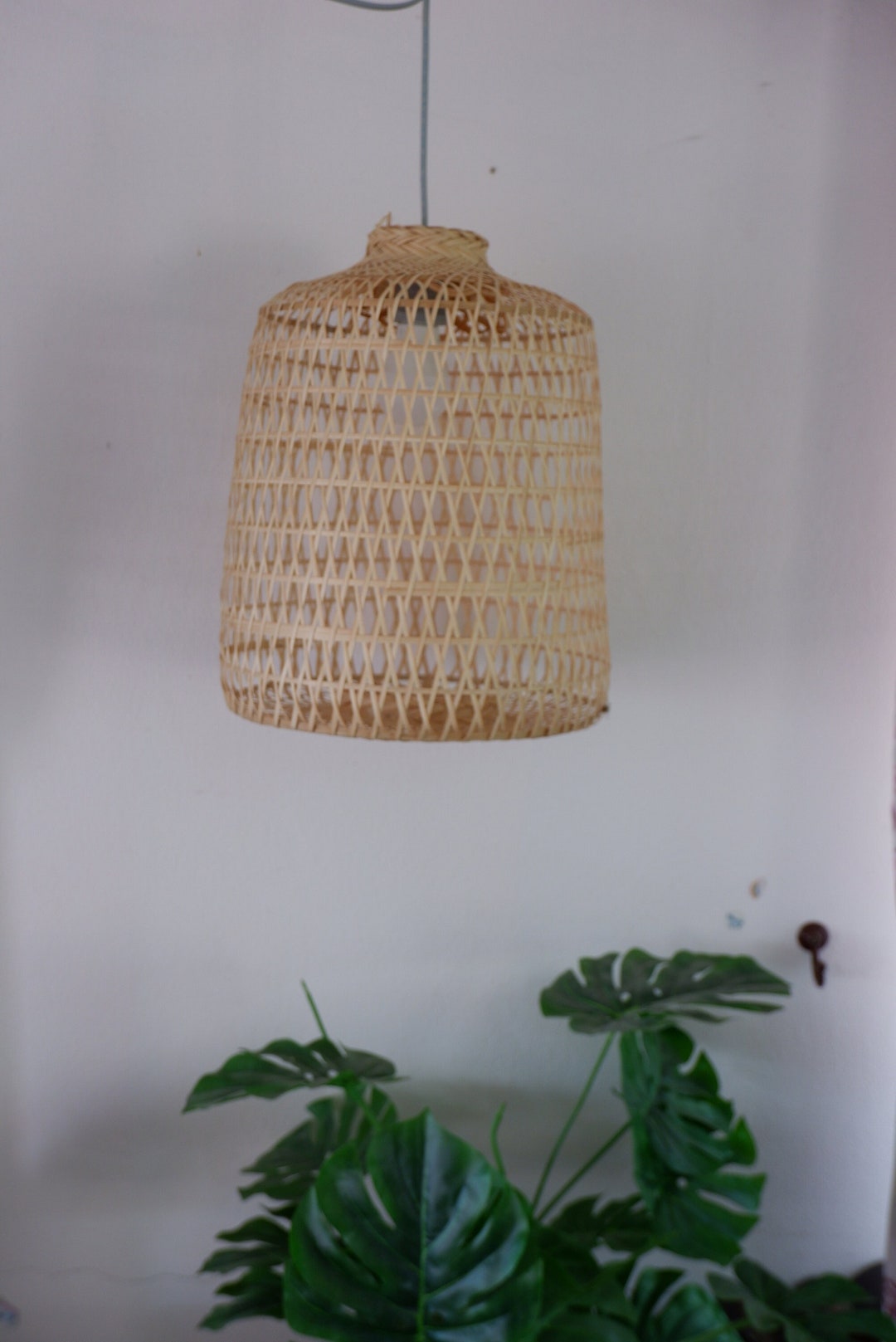 M Size) Bamboo Pendant Light, Wicker Light, Bamboo Light, Modern Bamboo ...
