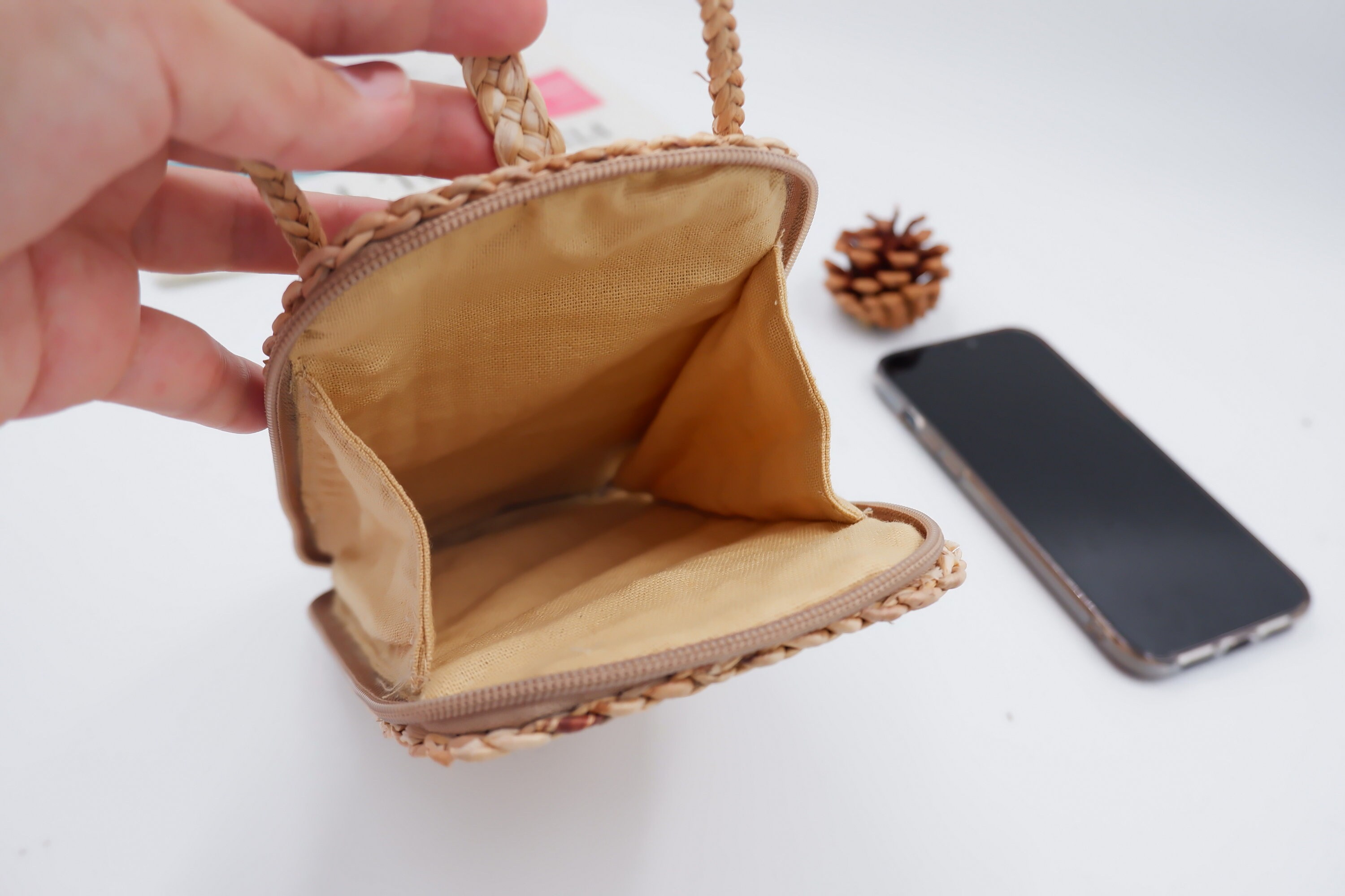 Cell Phone Holder Cell Phone Bag Straw Phone Holder Mobile - Etsy