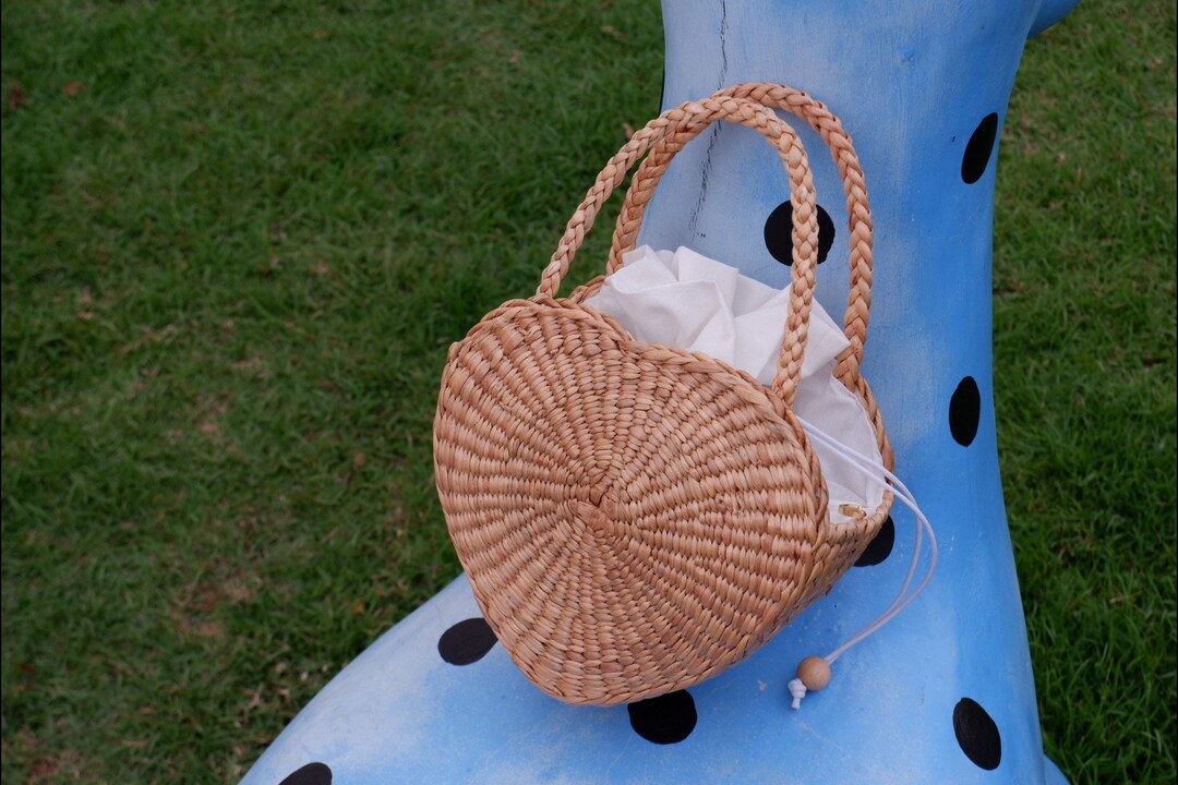 Straw Heart Bag, Heart Shape Bag, Heart Straw Bag, Birkin Basket Bag ...