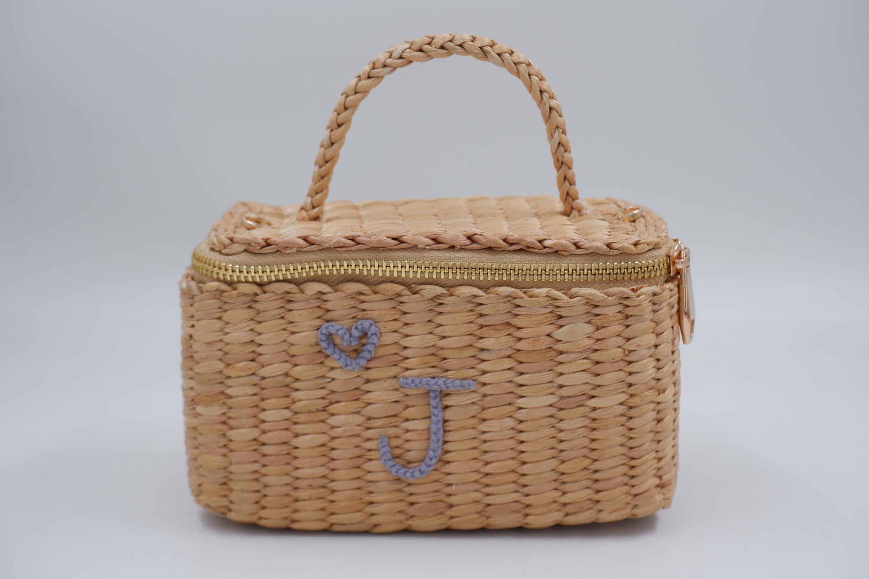 Personalized Woven Straw Makeup Bag: Bridal Gift - Etsy