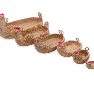 Woven Chicken Basket Set (6 PCS): Farmhouse Easter Decor - Etsy
