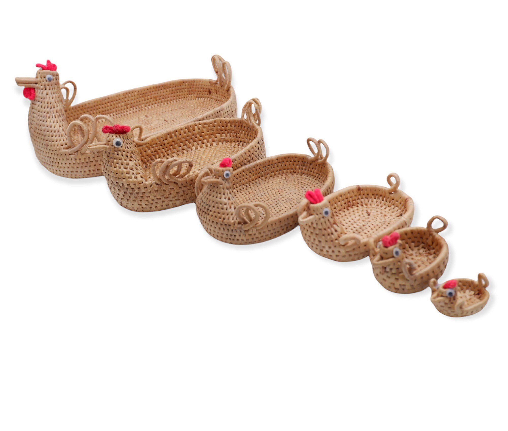 Woven Chicken Basket Set (6 PCS): Farmhouse Easter Decor - Etsy