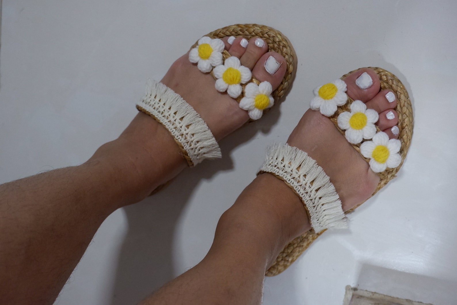 Flower Sandals Beach Sandal From Water Hyacinth - Etsy