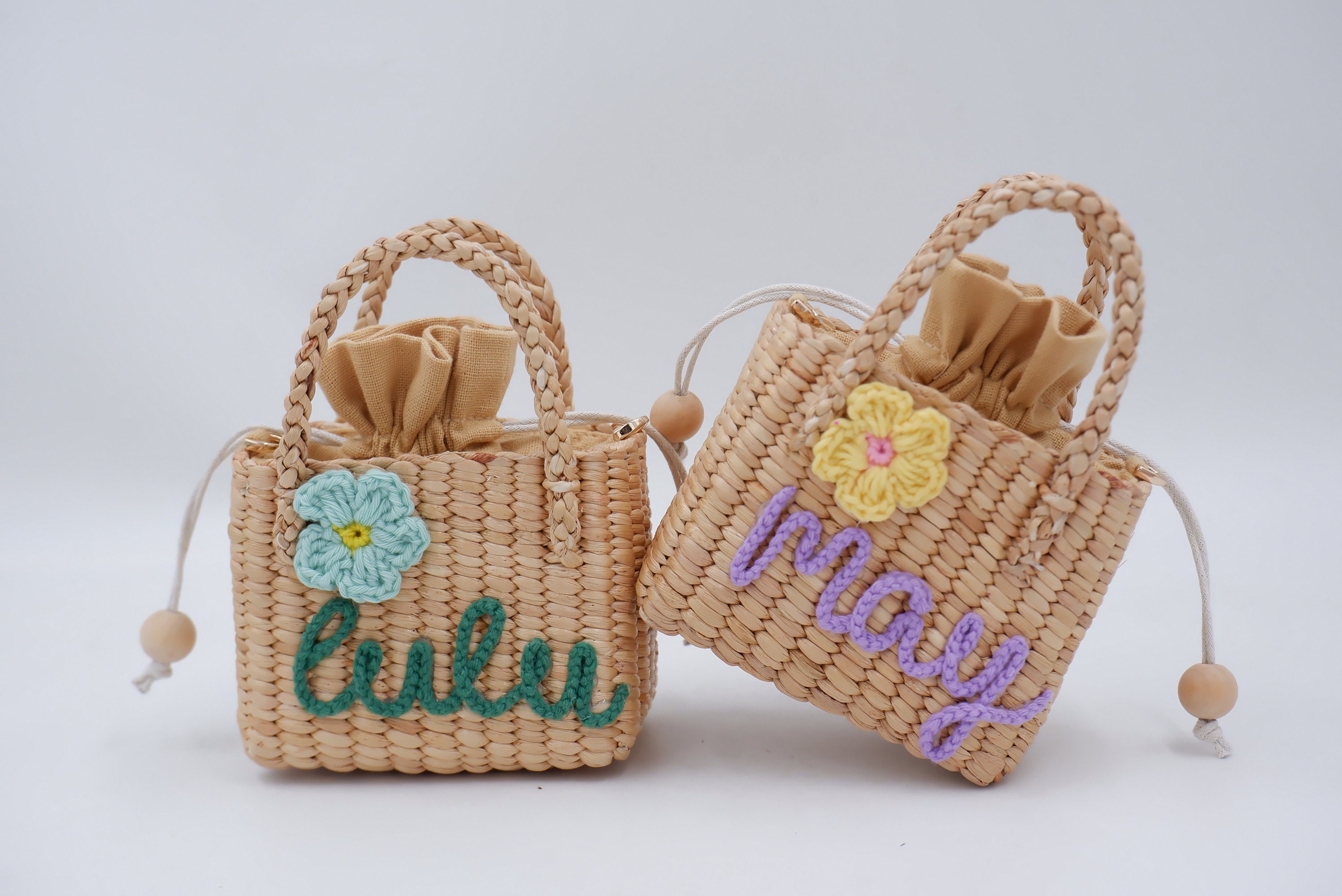 Kids Purse, Monogram Kids Bag, Girls Mini Purse, Personalized Straw Bag ...