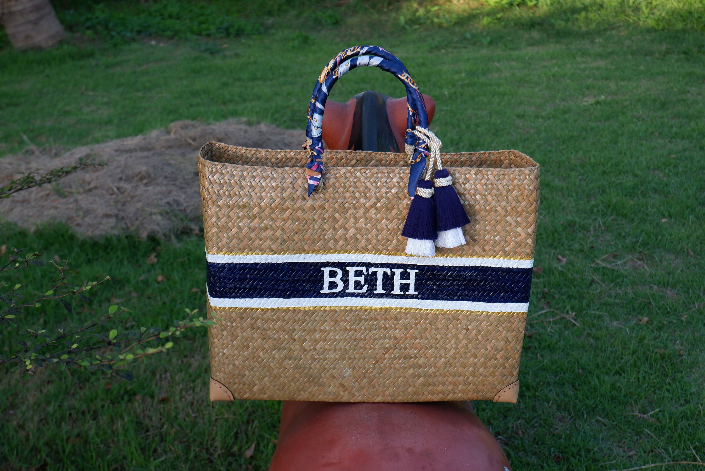 Personalized Straw Beach Bag, Bridal Party Gift, Handwoven Tote - Etsy