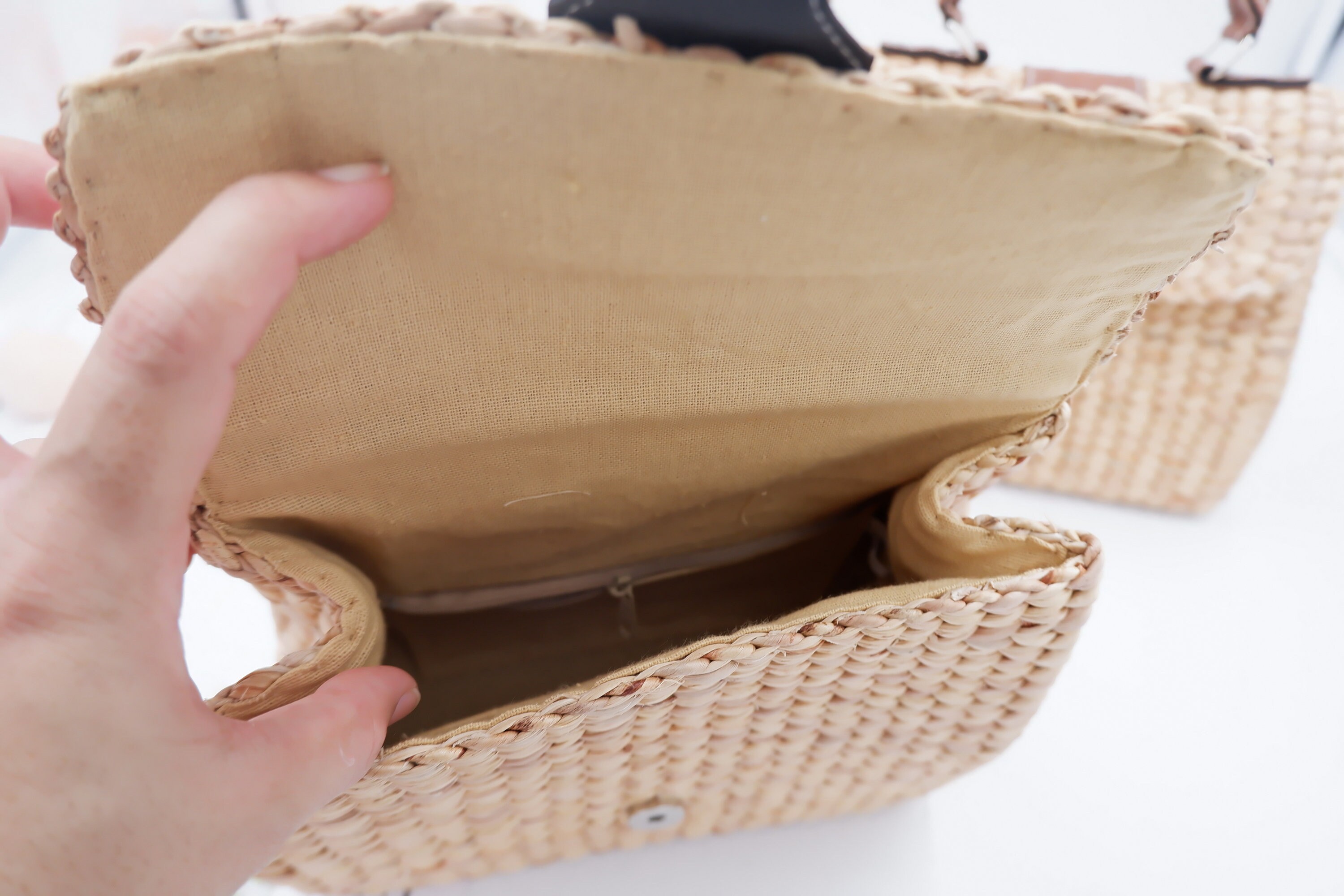 Straw Bag With Natural Leather Handle Straw Bag Summer Bag - Etsy