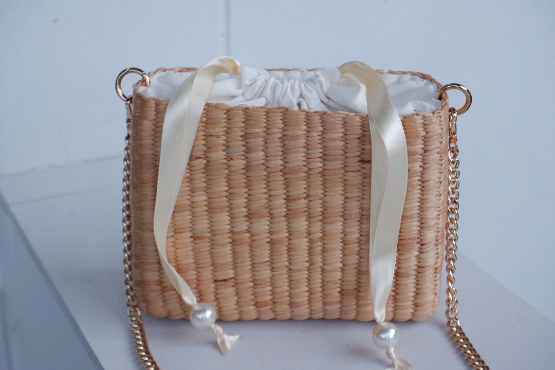 Straw Basket, Straw Tote, Crossbody Straw Bag, Handwoven Crossbody ...