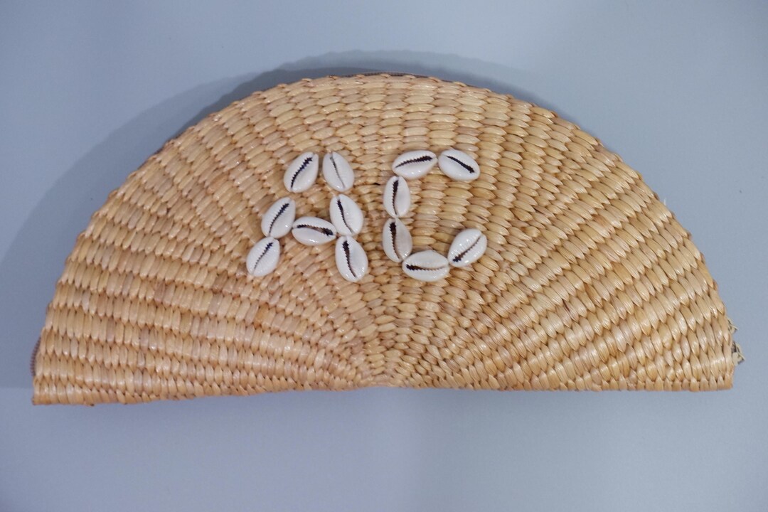 Personalized Cowrie Shell Monogram Clutch: Handwoven Water Hyacinth ...