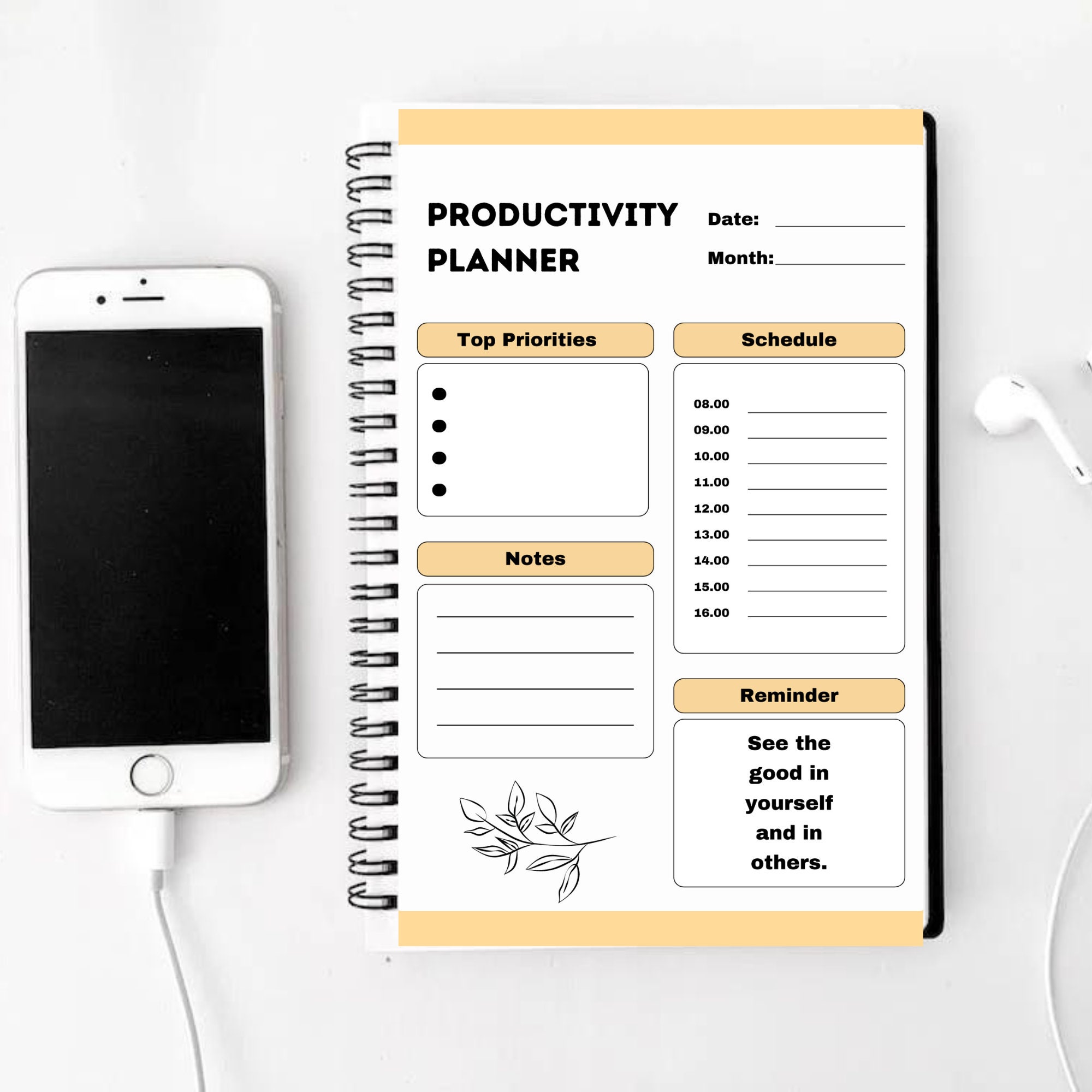 Productivity Planner | Printable Planner | Habit Tracker | Self Care ...