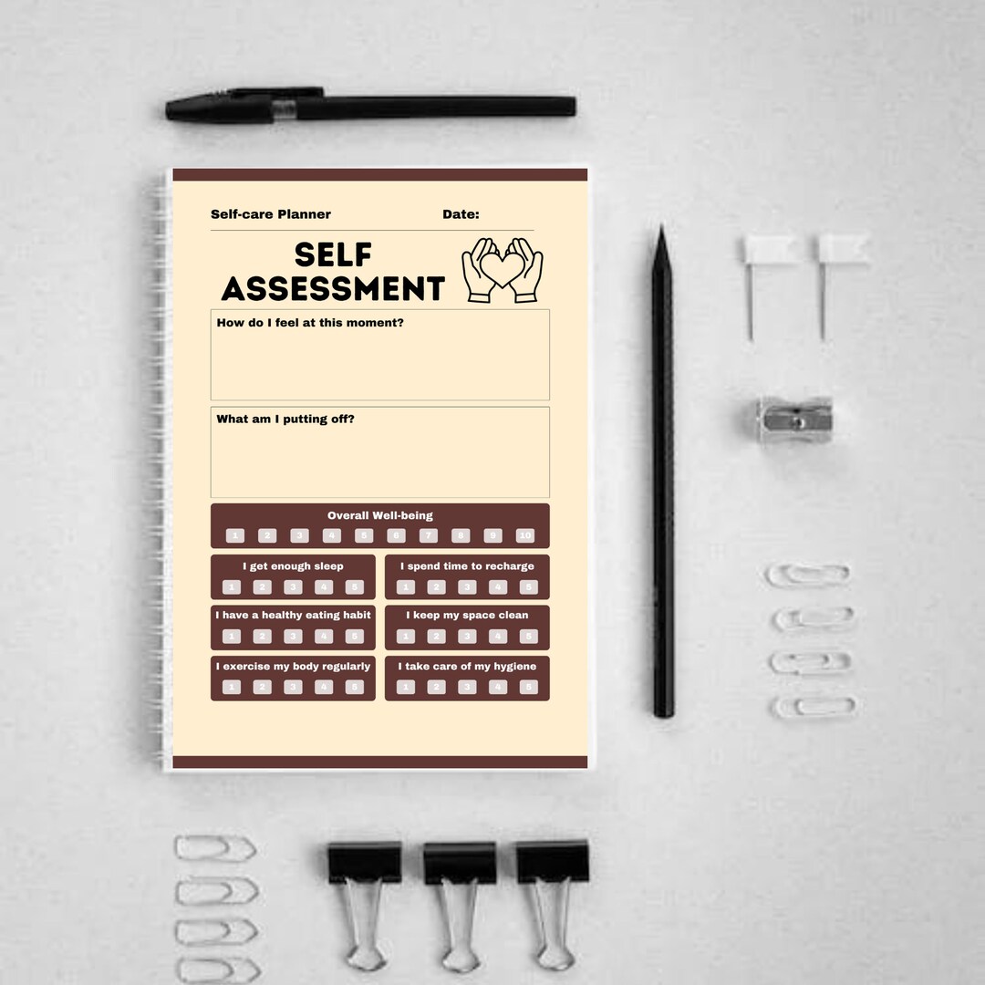 Self Assessment Planner | Self Care Goals | Thought Reflection | Habit ...