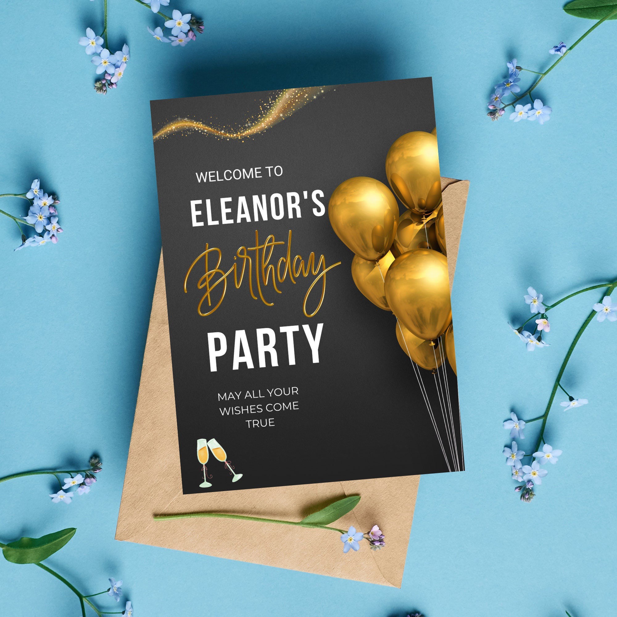 Editable Birthday Invite Editable Birthday Invitation Card in Canva ...