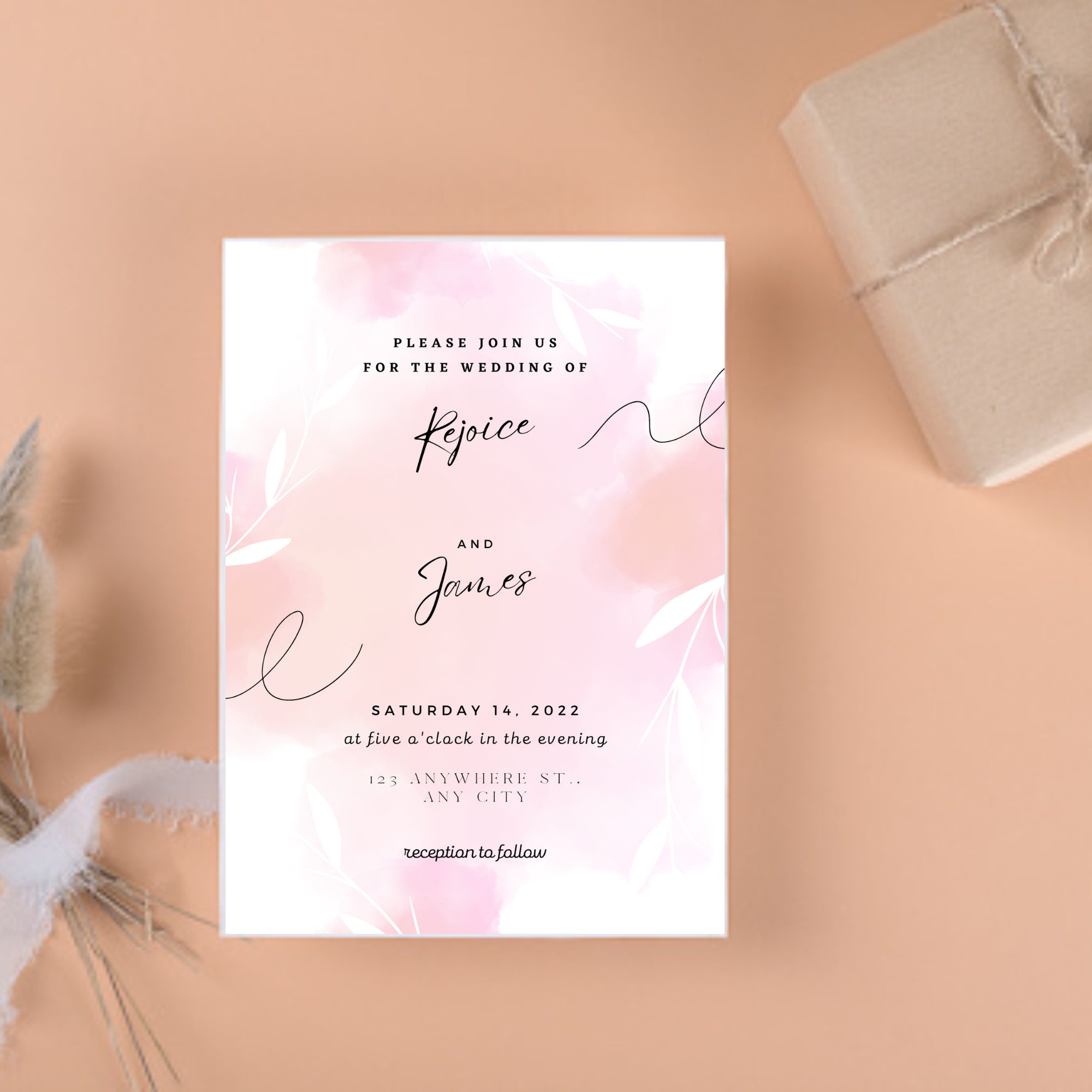 Editable Wedding Invite Editable Wedding Invitation Card in - Etsy