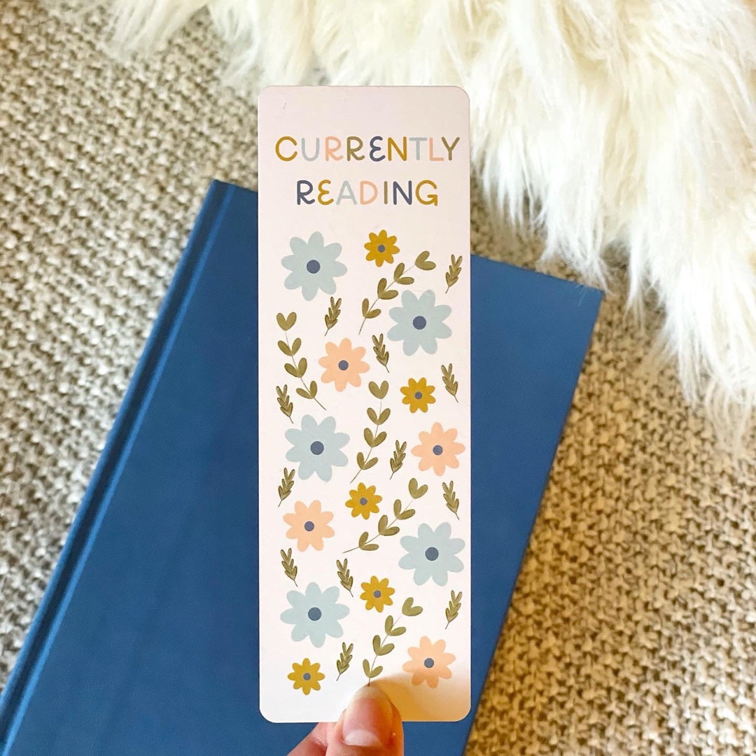 Currently Reading Bookmark - Floral Pattern, Card Stock, Rounded ...