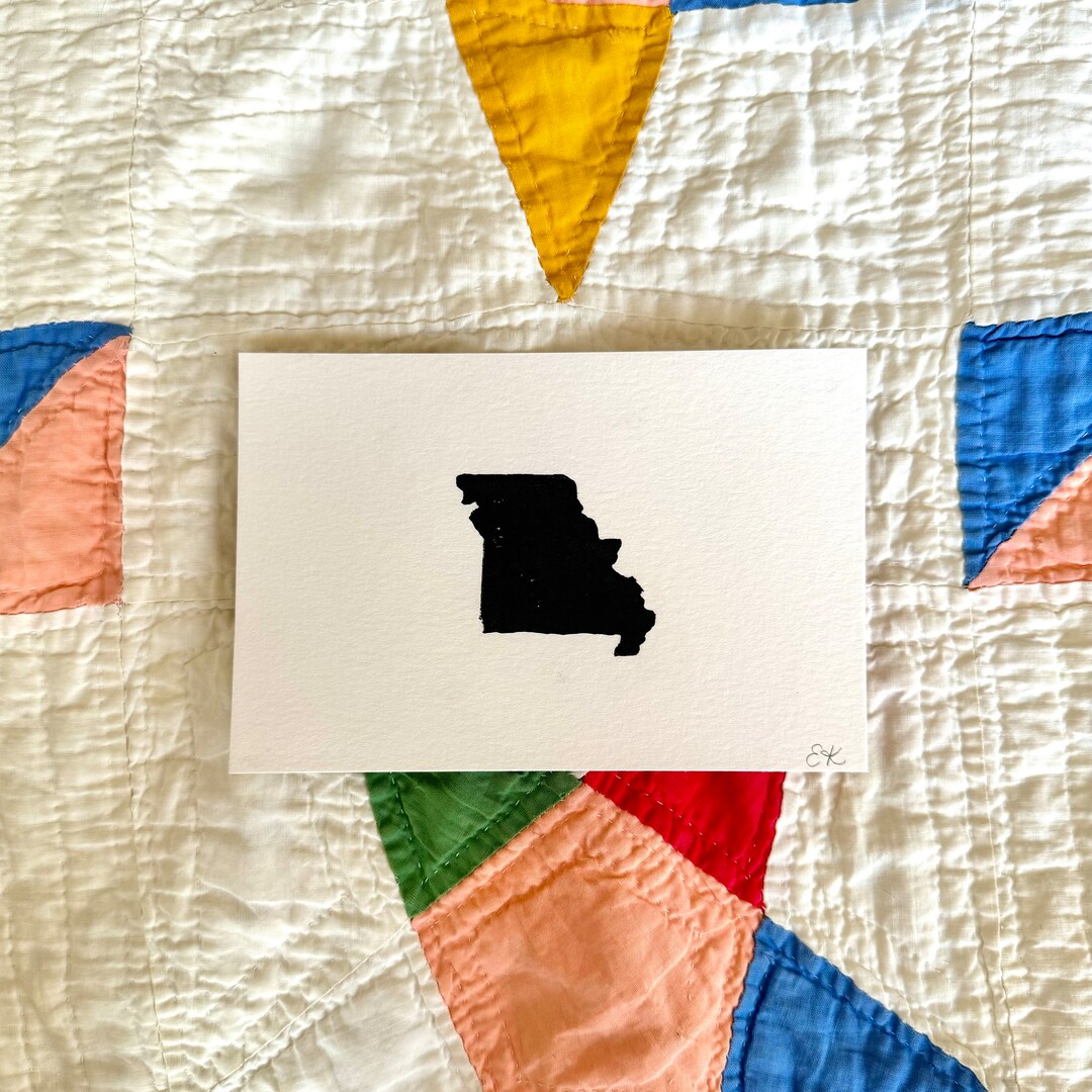 Missouri Block Print - 4x6 Inches - Etsy