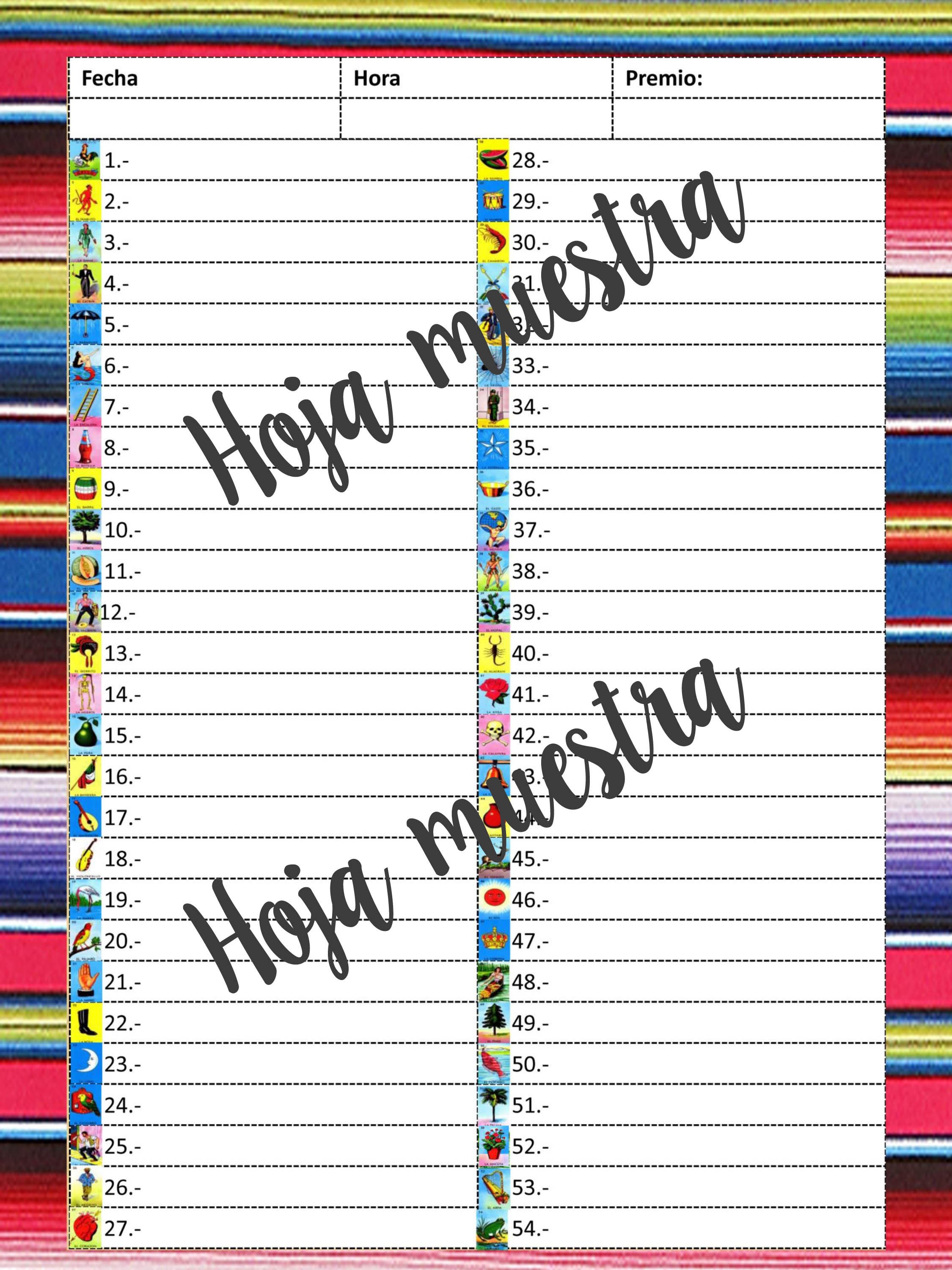 Mexican Lottery Notebook Print as Many Times as You Want Pdf Notes ...