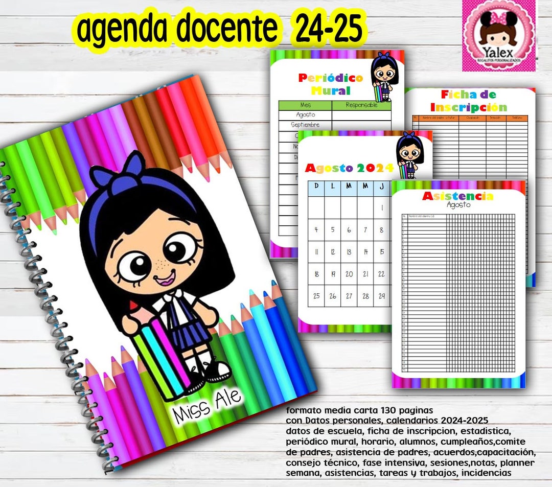 Agenda docente 2024 2025 editable power point descarga inmediata oferta ...