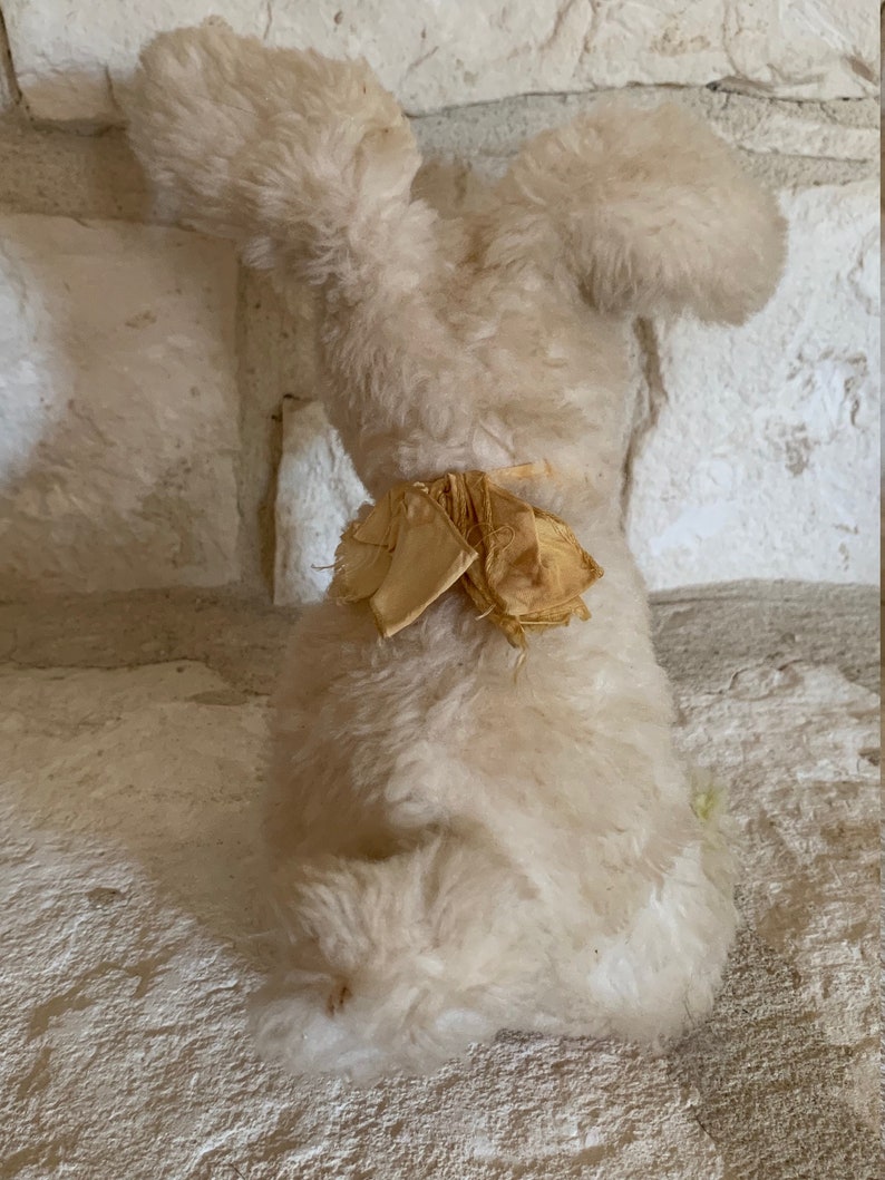 Vintage STEIFF Cosy Bunny Rabbit Seated Cream & Pink Plush - Etsy