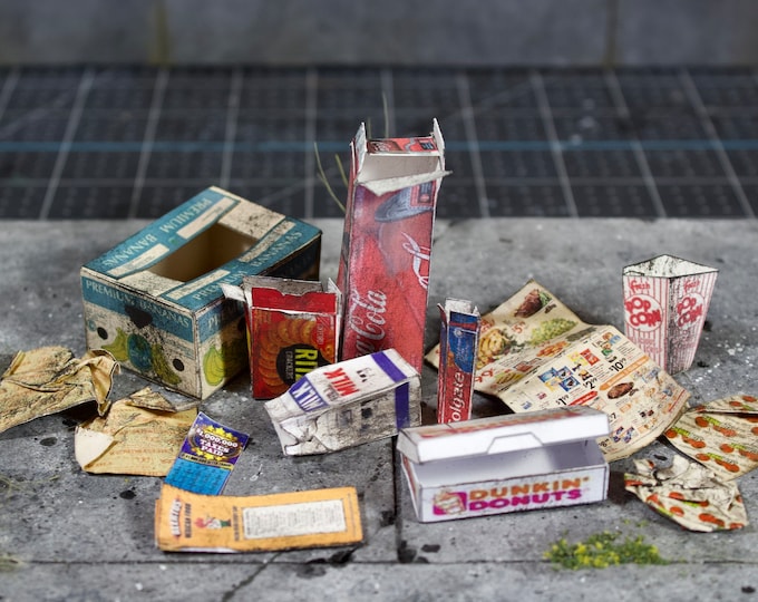 1:12 Scale Garbage Trash Street Prop Lot Diorama Action Figure ...