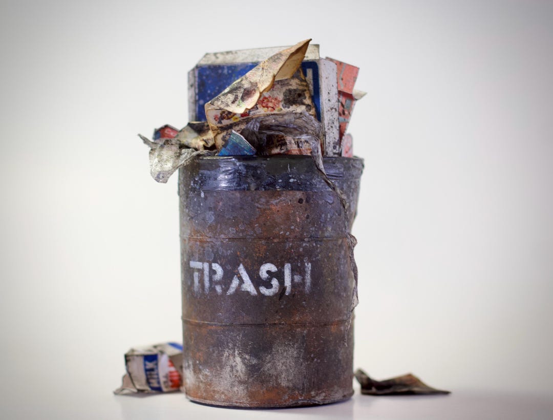 Rusty Miniature Trash Can - Etsy