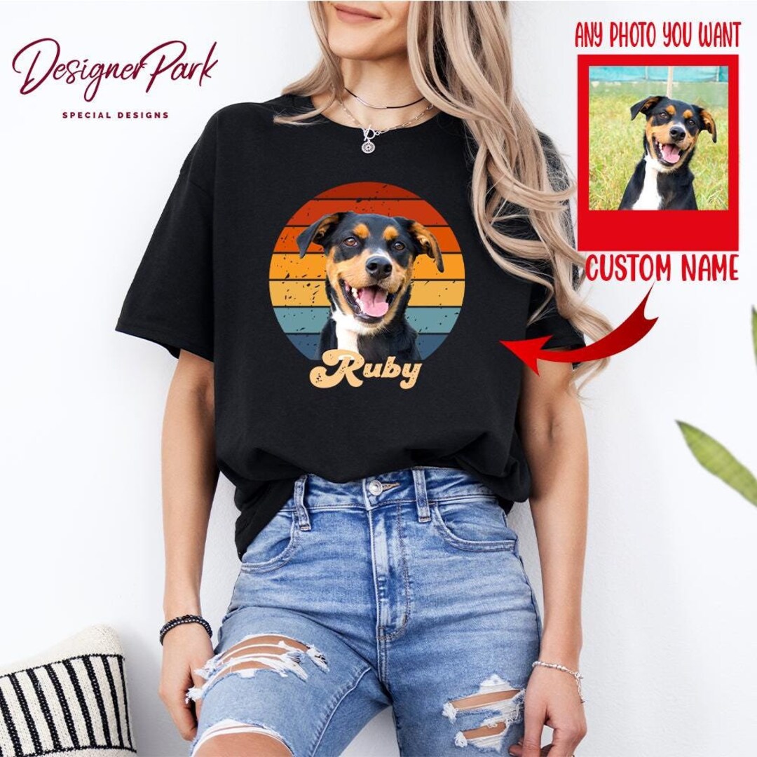 Custom Dog Shirt, Custom Pet Shirt With Vintage Portrait, Personalize ...