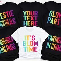 Bright Neon Glow Party Crew Tshirt Glow Stick Party Top Birthday Fun ...