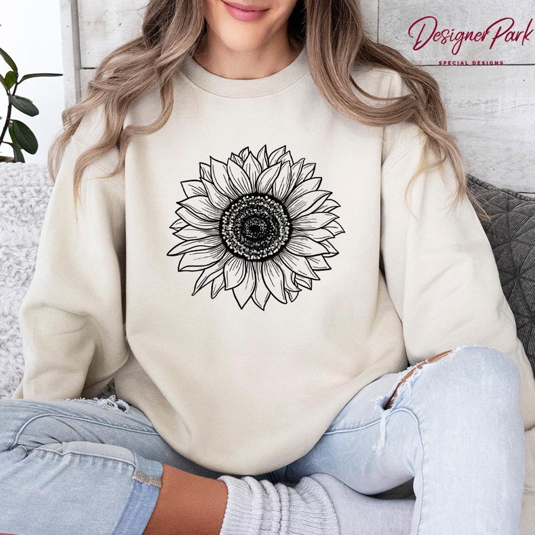 Sunflower Sweatshirt, Sunflower Gift, Flower Girl Gifts, Womens Gift ...