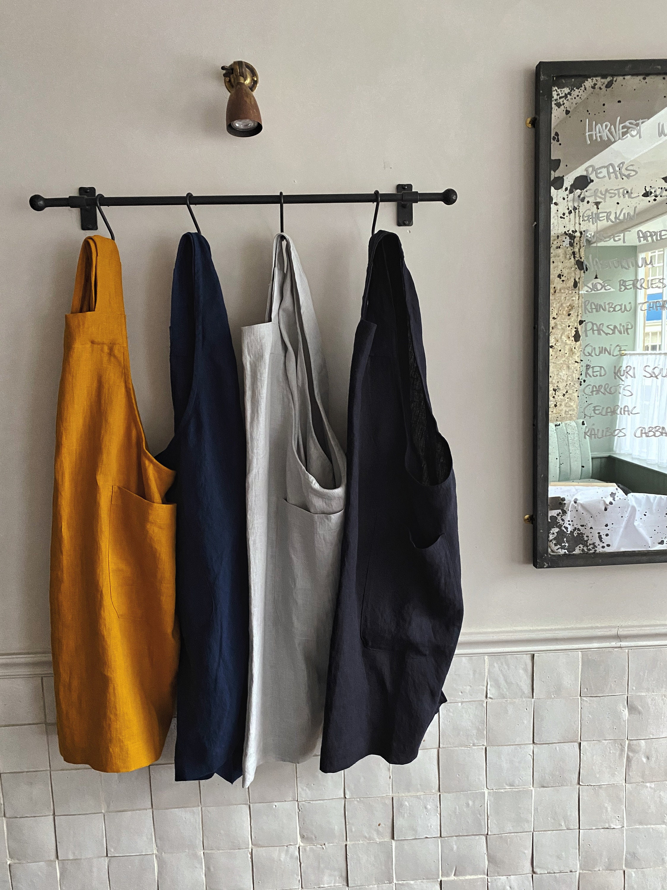 Linen Crossback Apron / Japanese Linen Apron / Apron Pinafore - Etsy