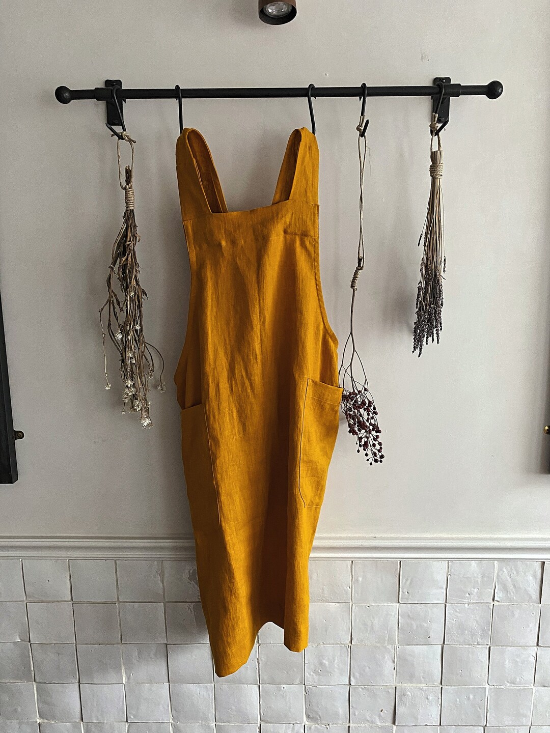 Linen Crossback Apron / Japanese Linen Apron / Apron Pinafore / Linen ...