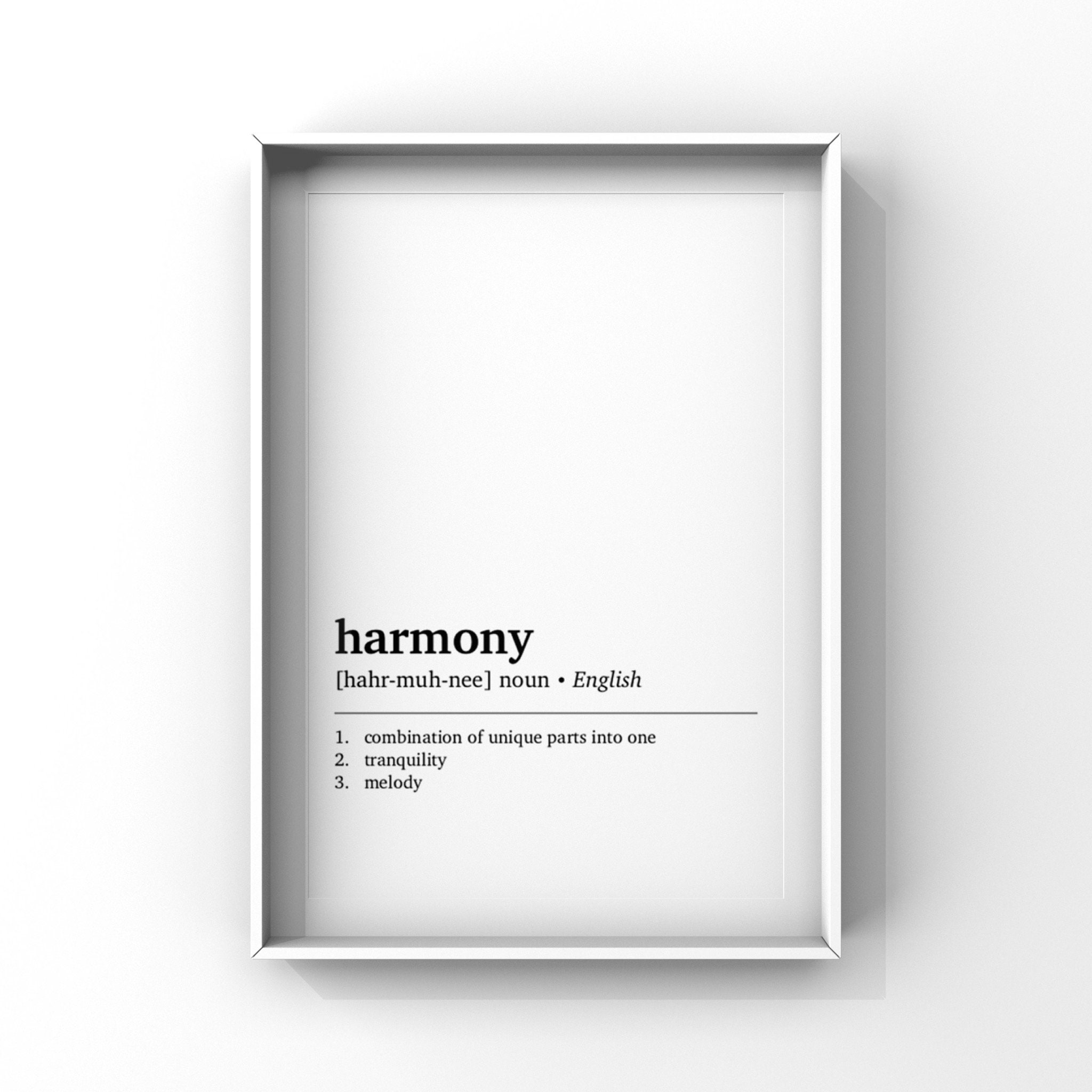 Harmony Definition Print - Etsy