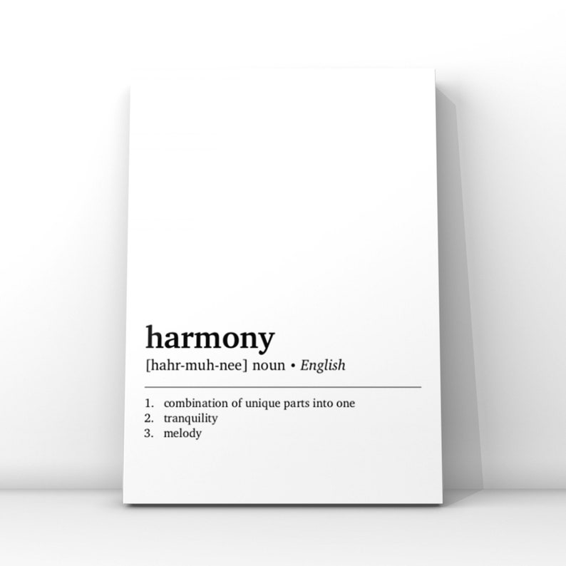 Harmony Definition Print - Etsy