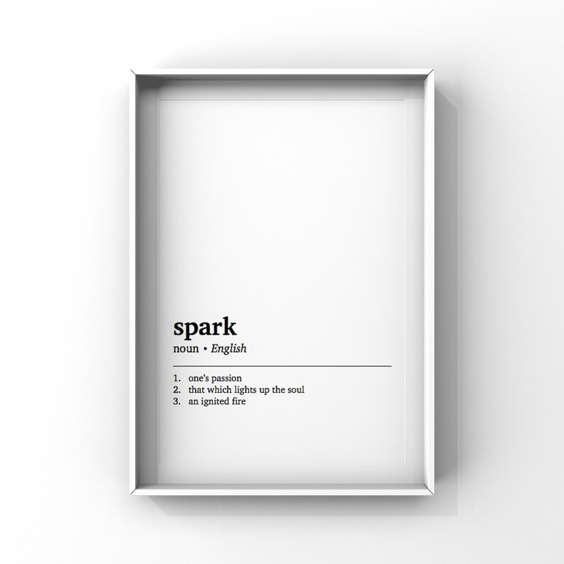 Spark Definition Print - Etsy