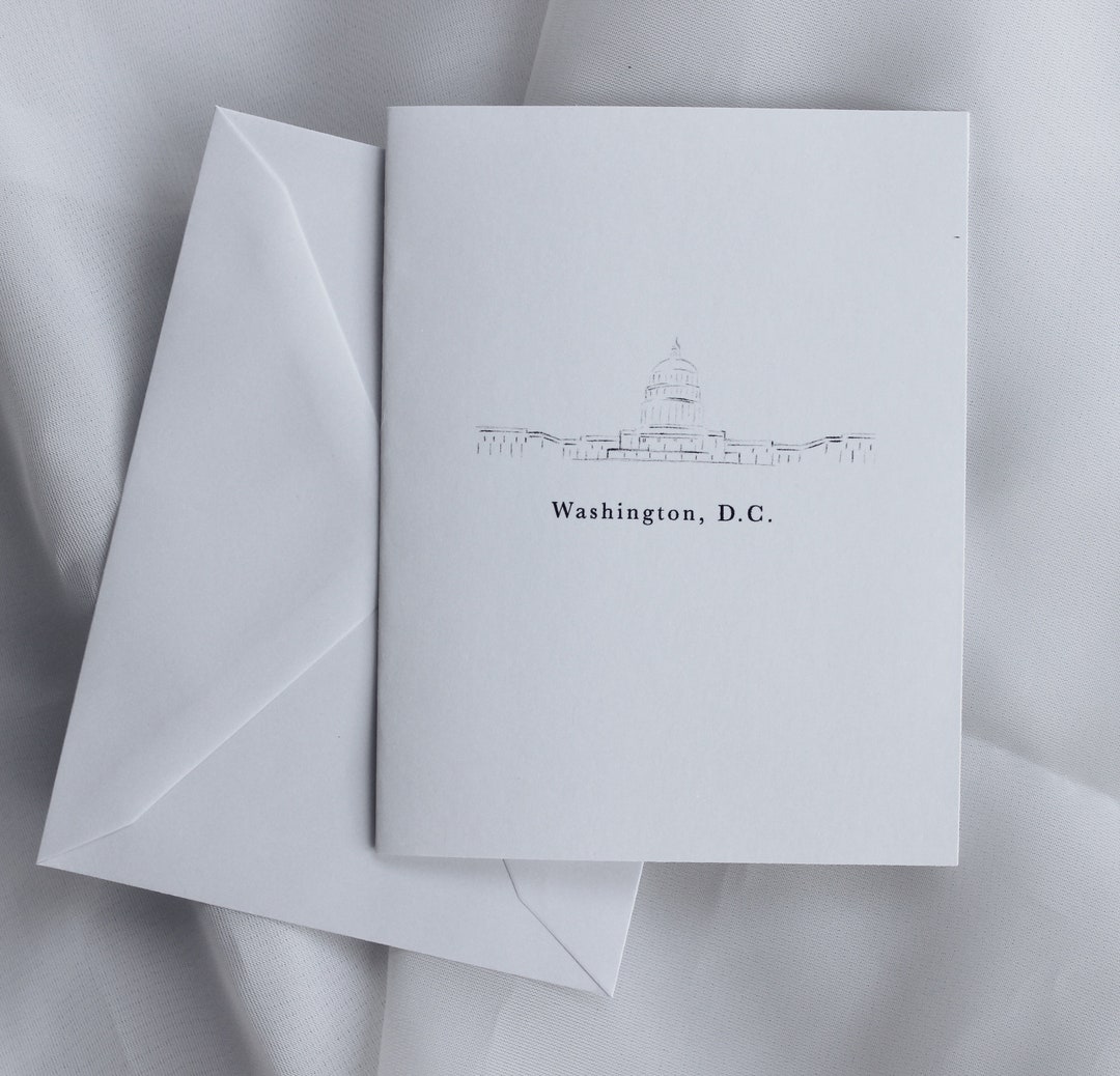 Washington D.C. Sketch Note Cards, Blank Inside, Set of 6 - Etsy