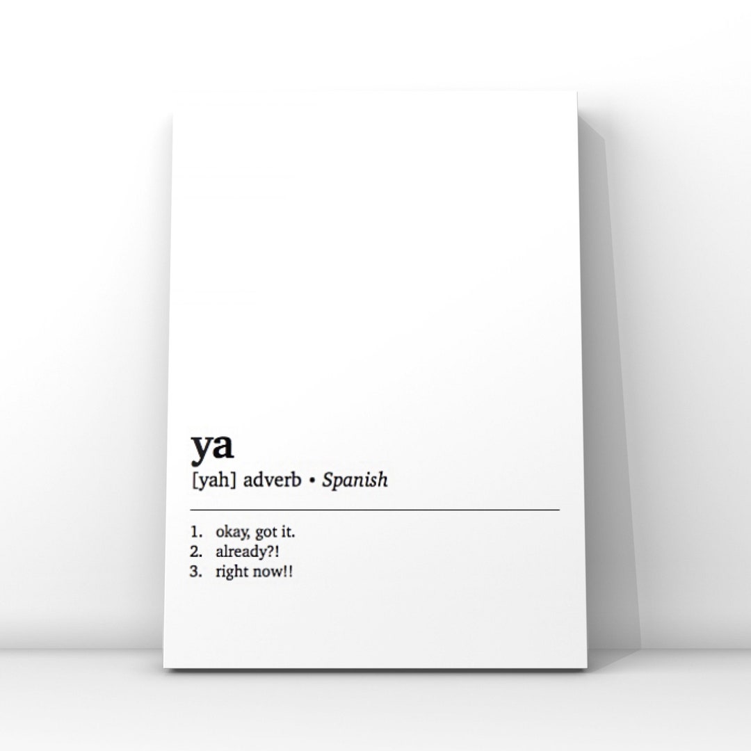 Ya Definition Print - Etsy