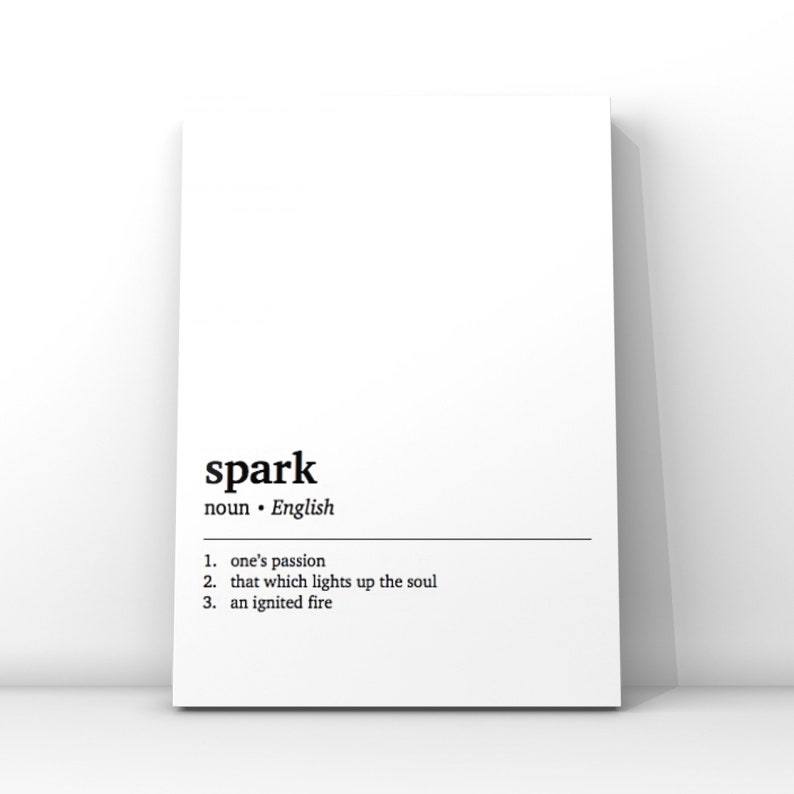 Spark Definition Print - Etsy