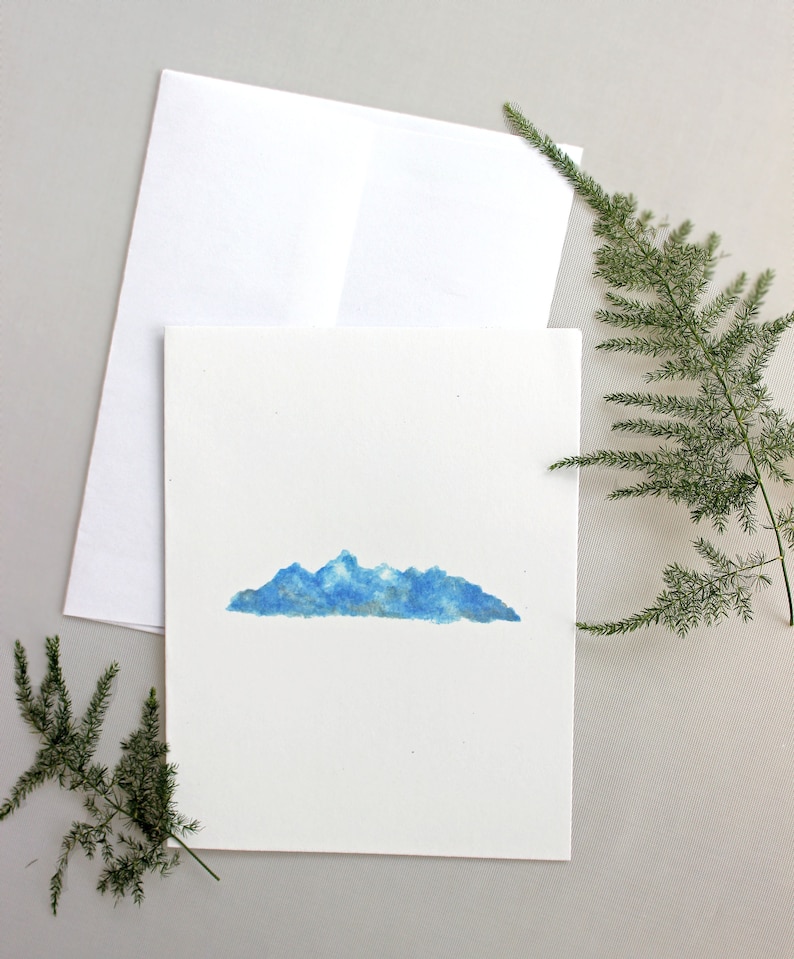 Set of 6 Hand Painted Note Cards (cardstock) and Paper Envelopes, Blank ...