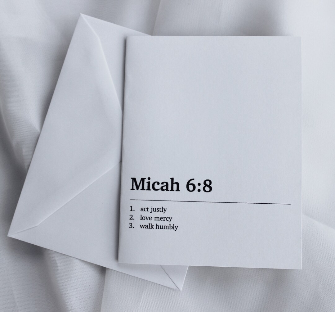 Micah 6:8 Verse Note Card Set Blank Cards With Envelopes, Set of 6 ...