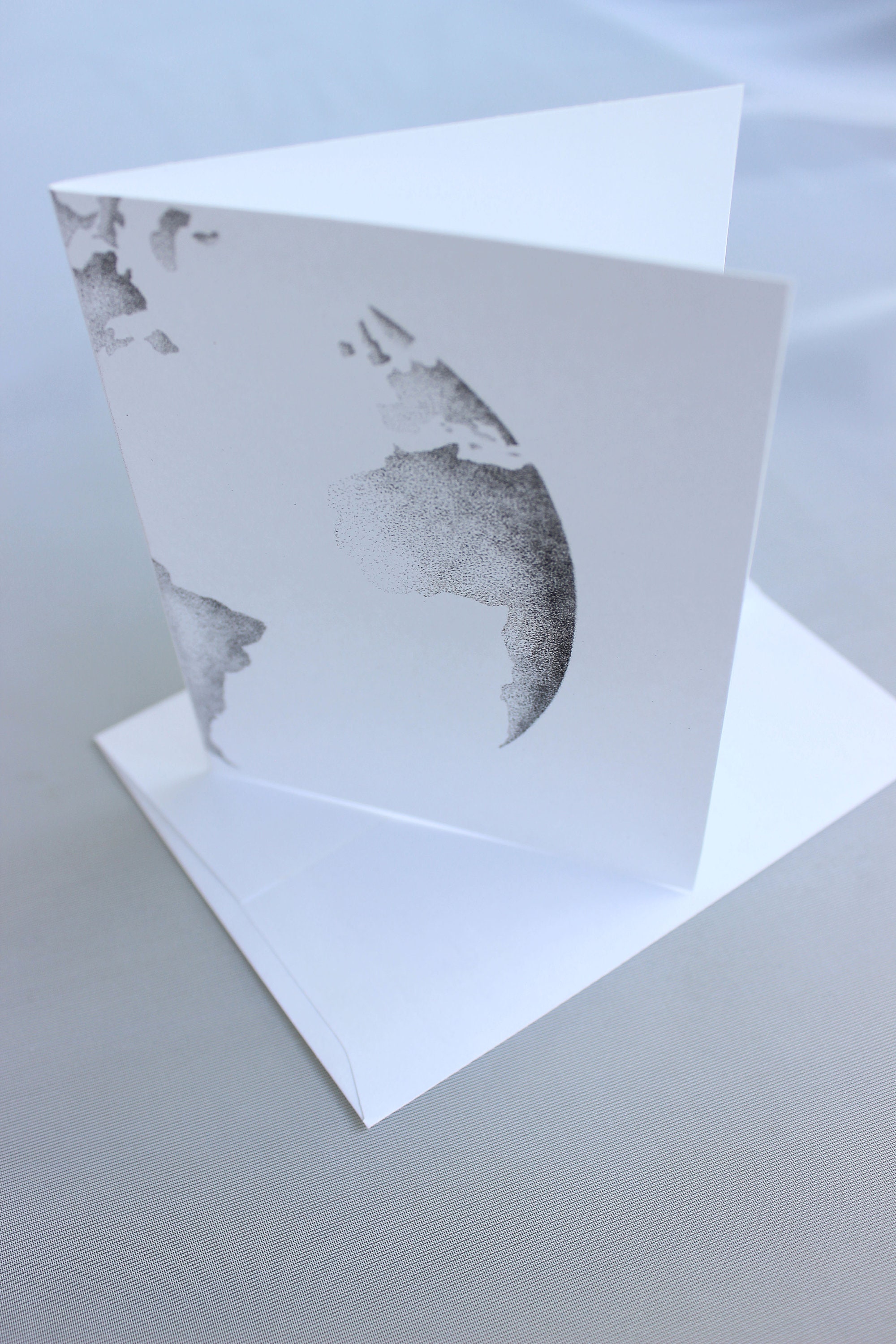 World Map- Travel Note Cards, Blank Cards With Envelopes, 6 Cardstock ...